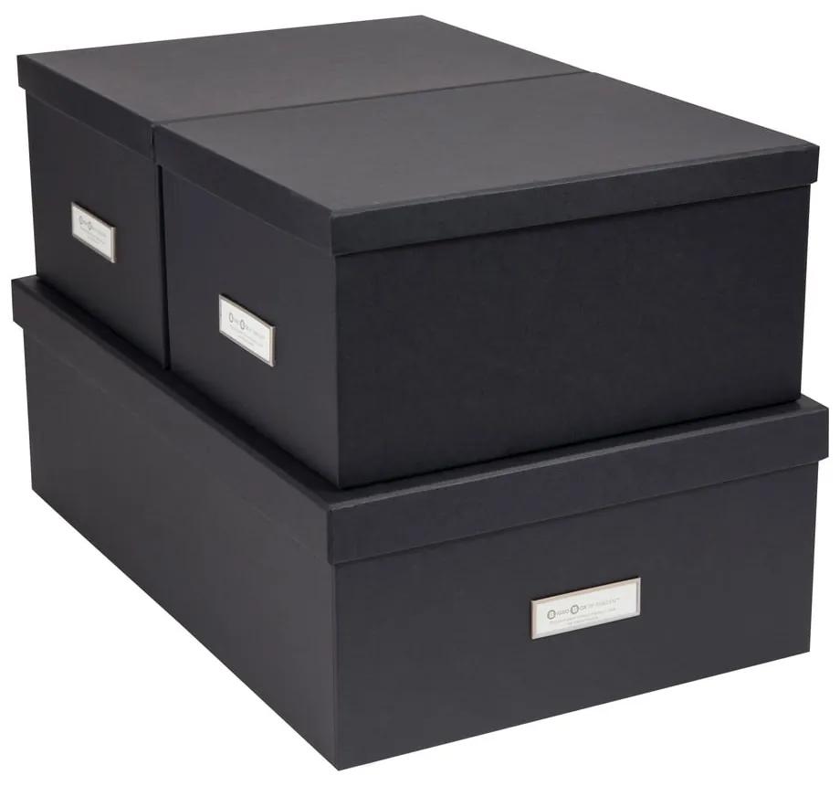 Sada 3 tmavě šedých úložných krabic Bigso Box of Sweden Inge