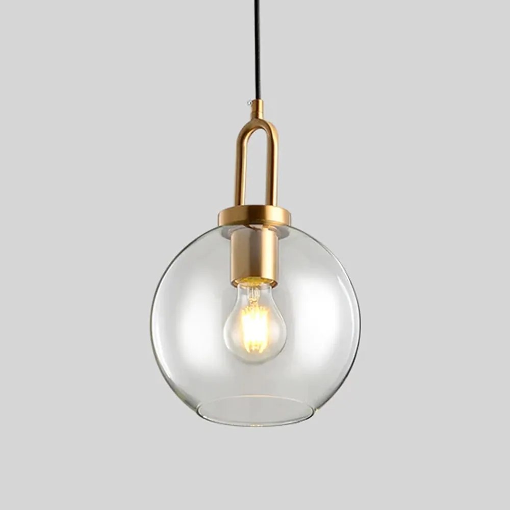 Toolight - Závěsné svítidlo ze skla 1xE27 60W APP442-CP, zlatá, OSW-05633