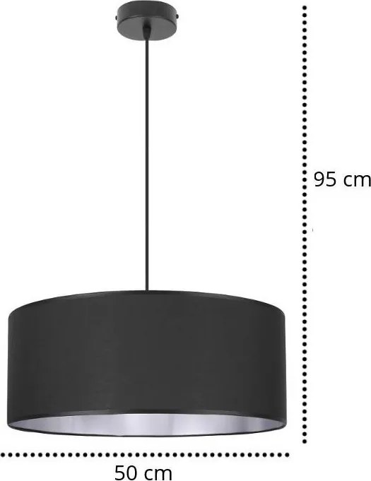 Závěsné svítidlo Shade, 1x textilní stínítko (výběr ze 2 barev), (výběr ze 3 barev konstrukce), (fi 50cm), ch