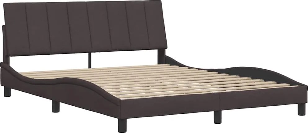 Rám postele bez matrace Hanko tmavě hnědý 160 x 200 cm textil 3310401