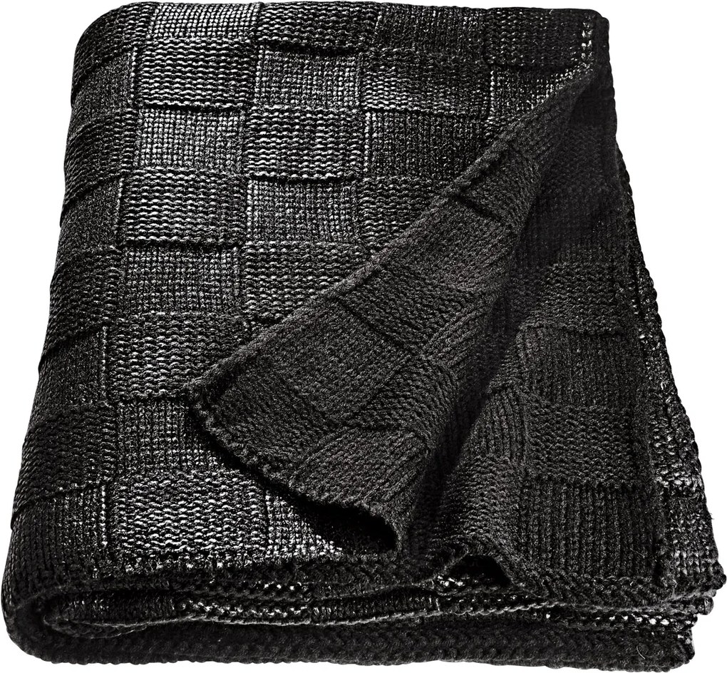 MERADISO® Pletený pléd, 120 x 170 cm (černá), Barva: černá - 4251372201649
