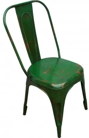 Industrial style, Zelená kovová židle s patinou 95 x41 x50  / sedadlo 48 cm (320)