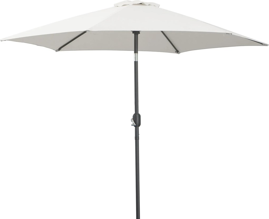 Outsunny Hliníkový Zahradní Slunečník Ø260x235 cm Sklopný Zahradní Parasol s Kličkou a 6 Kovovými Tyčemi pro Venkovní Terasu a Balkon Krémový | Aosom