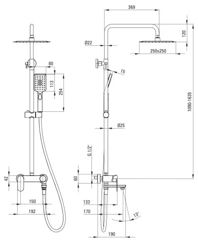 Deante NAC_01AM - Sprchová sada s baterií ALPINIA lesklý chrom