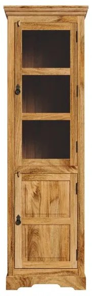 Indický nábytek - Vitrína Guru 60x200x45 z masivu mango Mango natural