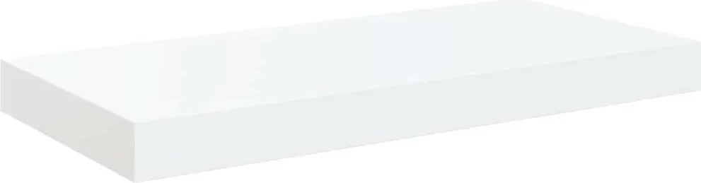 Plovoucí nástěnné police 2 ks bílé vysoký lesk 50x23,5x3,8 cm MDF 323746