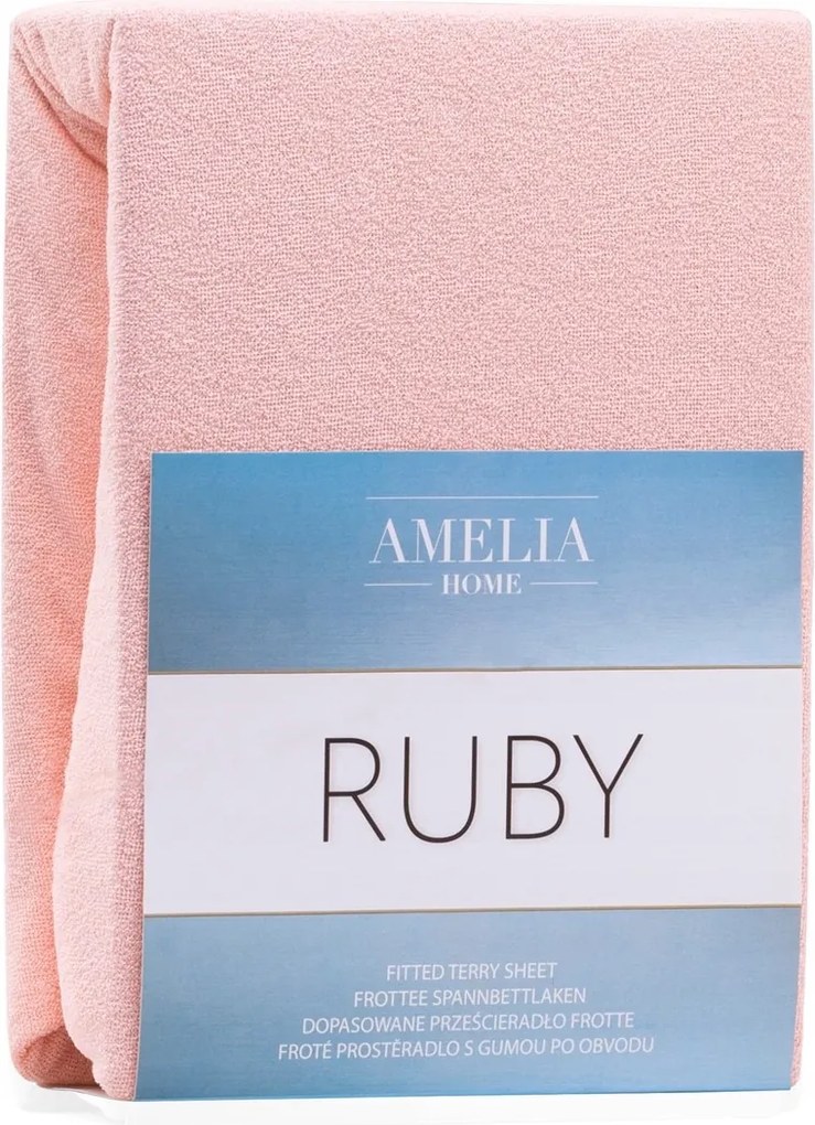 Ameliahome Ruby Prostěradlo Klasický Styl Mat -120-140x200- Pudrová Růžová