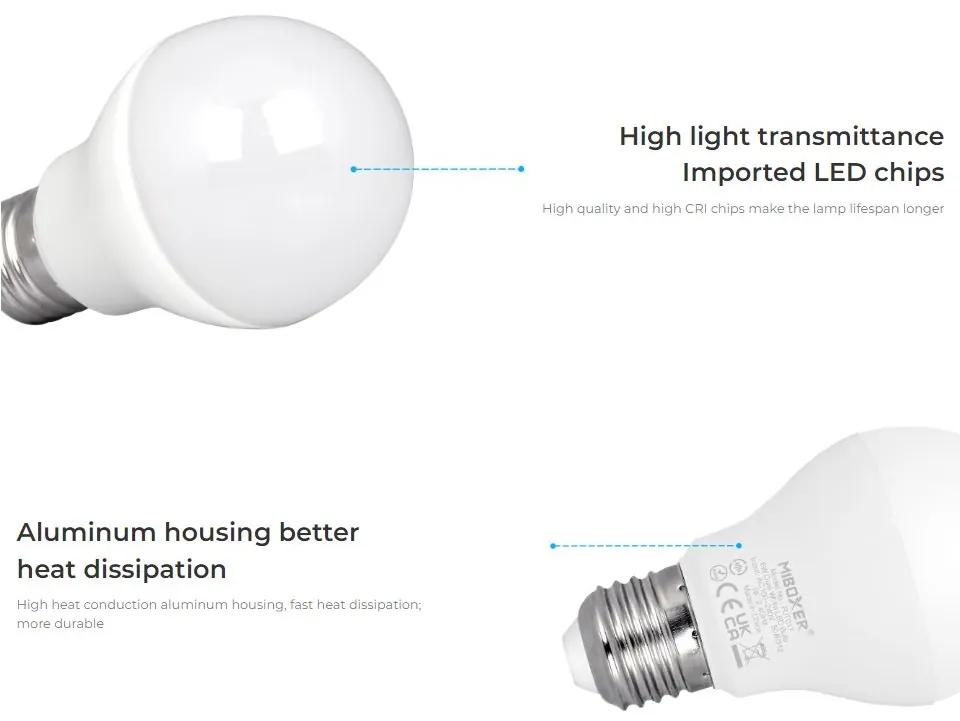LED Solution Mi-Light MiBoxer RF LED žárovka CCT 6W E27