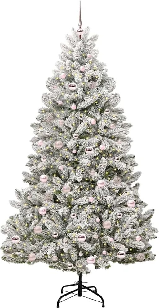 Umělý vánoční stromeček 210 cm 300 LED Teplá bílá PVC a ocel 3395759