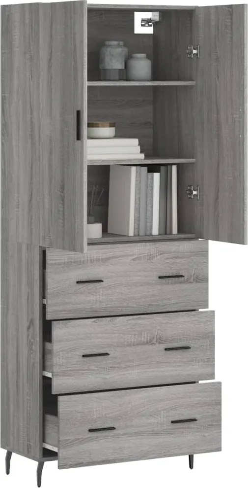 Skříň highboard šedá sonoma 69,5 x 34 x 180 cm kompozitní dřevo 3195865