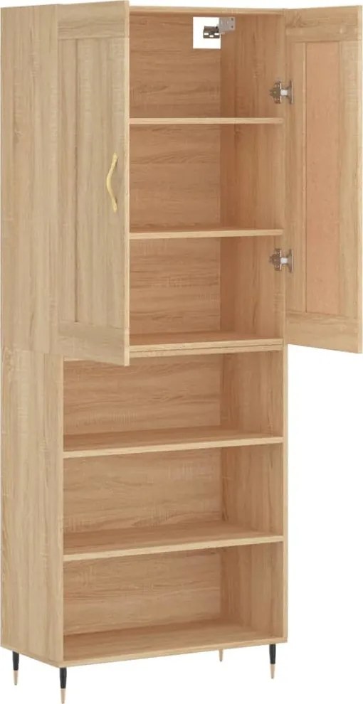 vidaXL Skříň highboard 69,5 x 34 x 180 cm kompozitní dřevo [3200052] Barva: bílá s vysokým leskem