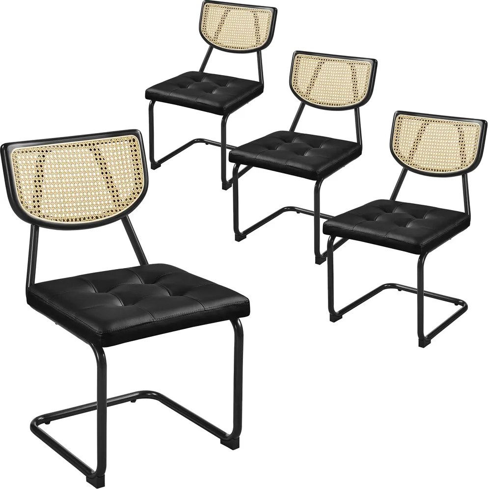 Sada 4 ks – Jídelní židle Yaheetech – rezavě hnědá, 48,5 cm (šířka) × 61 cm (hloubka) × 82 cm (výška) (267520814278)