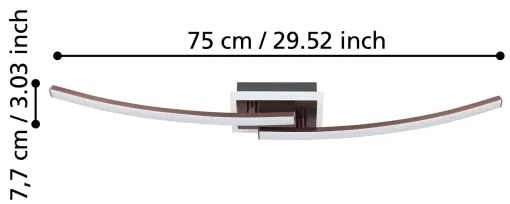 Eglo 901219 - LED Stropní svítidlo LUNGOLAGO LED/12W/230V 4000K měděná