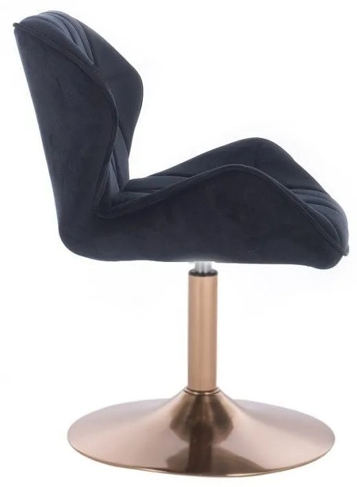 LuxuryForm DESIGN Otočná židle MILANO VELUR na zlatém talíři - černá