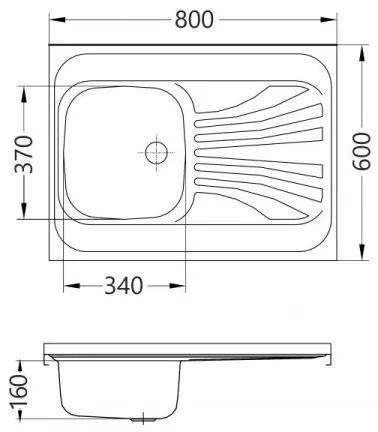 ALVEUS 1095618 - Kuchyňský dřez CLASSIC 80x60 cm matná ocel/satin