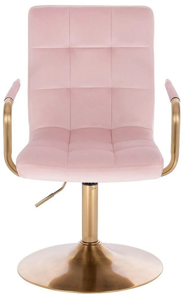 LuxuryForm DESIGN Otočná židle VERONA GOLD VELUR na zlatém talíři - růžová