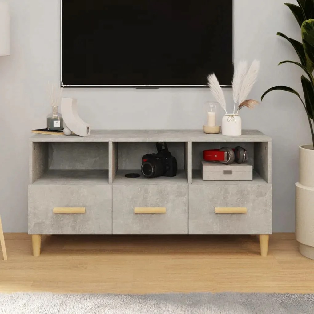 Tv Skříňka 102 X 36 X 50 Cm Kompozitní Dřevo Betonová šedá