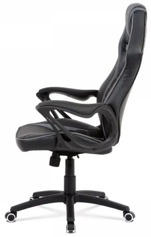 Kancelářská židle černo šedá MESH, houpací, kříž černý, KA-G406 GREY