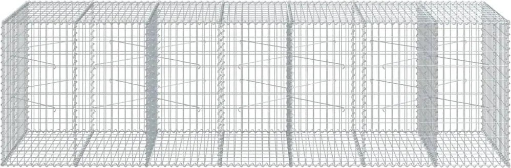 Gabionový koš s víkem 350 x 100 x 100 cm pozinkované železo 3295195