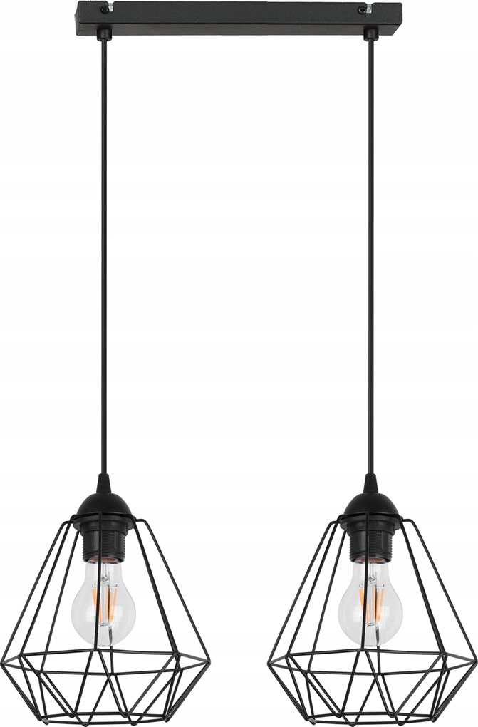 Závěsné Stropní Svítidlo Moderní Lustr Černý Diamant Loft Edison Retro