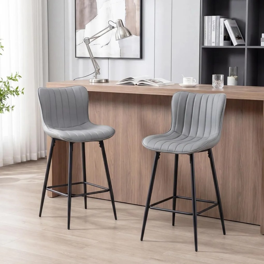 Costway Barové židle 2 sada vysokých kuchyňských stoliček s ergonomickým