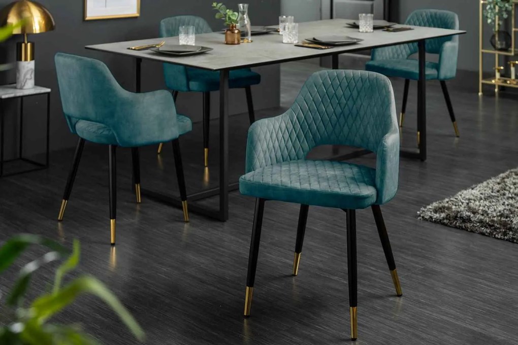 Designová židle Laney petrolejový samet