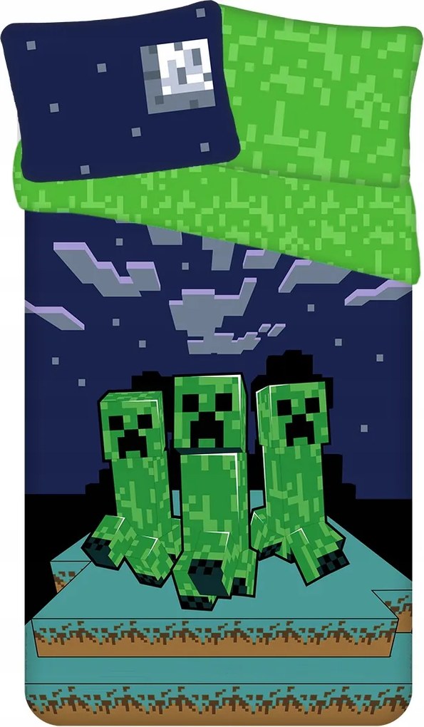 Povlečení bavlněné 140x200 Minecraft Sssleep Tight povlak na polštář 50x70