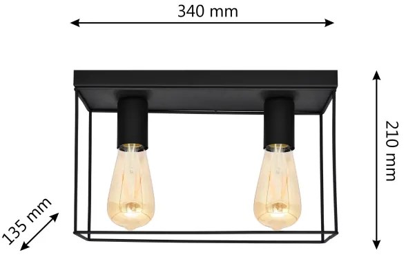 Stropní svítidlo FINN 2xE27/15W/230V černá