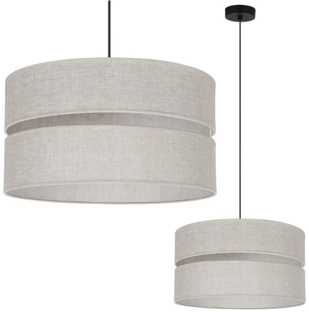 Závěsné svítidlo Jen, 1x světle béžové textilní stínítko, (fi 40 cm), b