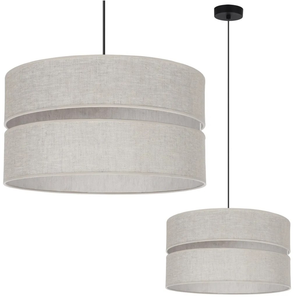 Závěsné svítidlo Jen, 1x světle béžové textilní stínítko, (fi 40 cm), b