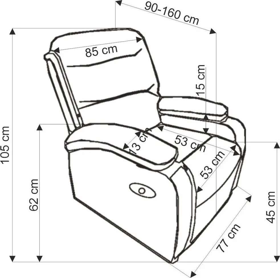 Polohovací křeslo Josh, šedá