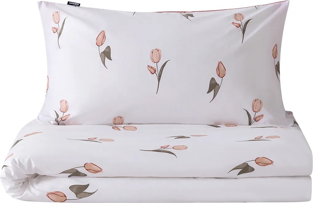 XPOSE® Bavlněné Renforcé povlečení TULIPÁNY DUO - růžové