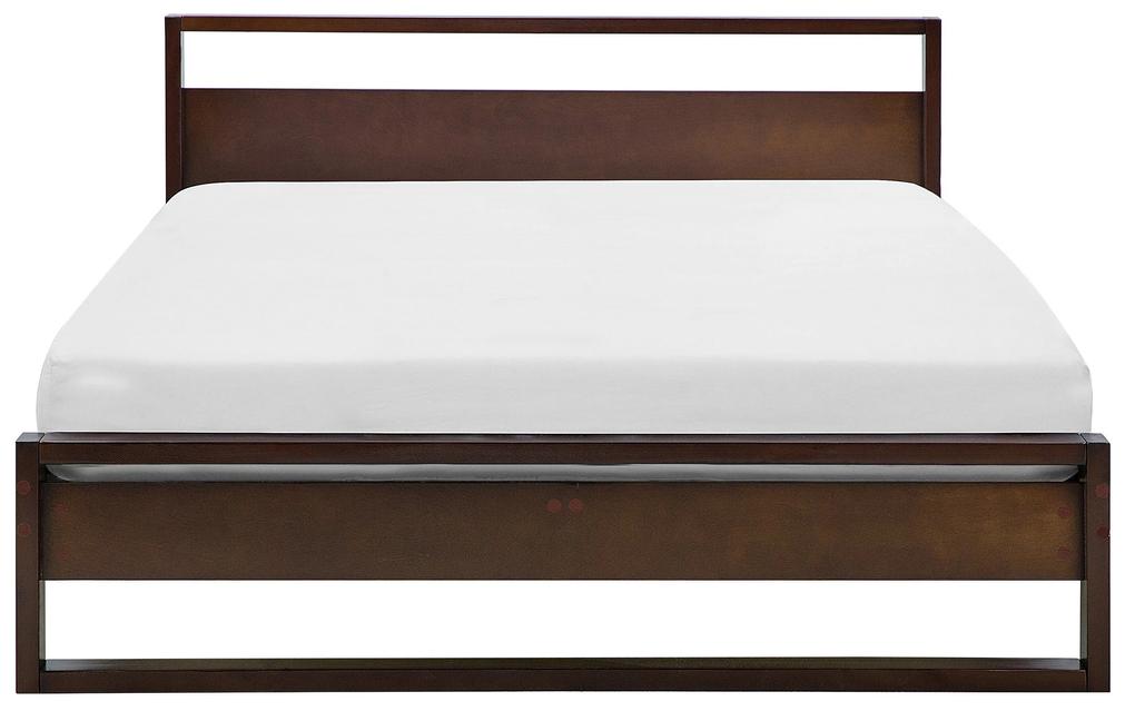 Manželská postel 140 cm GIACOMO (s roštem) (tmavé dřevo). 1007290