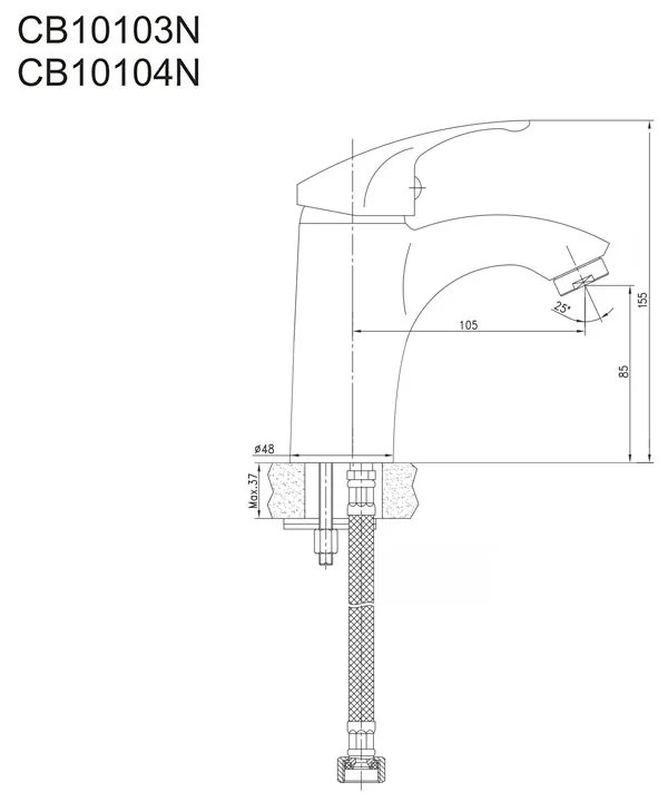 Mereo Mereo, Umyvadlová stojánková baterie, Sonáta, s výpustí, chrom, CB10104N