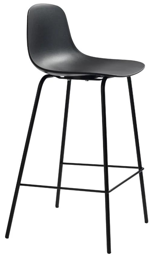 OnaDnes -20% Černá plastová barová židle Unique Furniture Whitby 67,5 cm