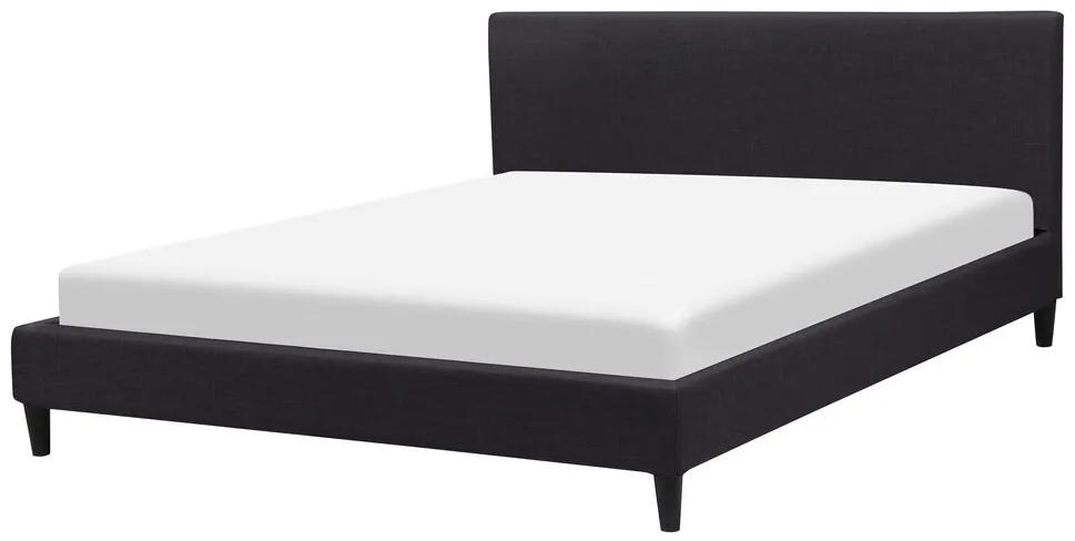 Čalouněná postel v černé barvě 160 x 200 cm FITOU