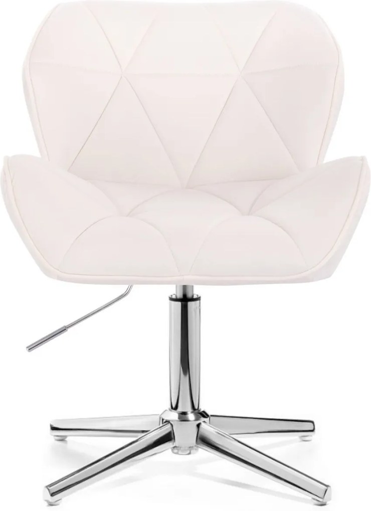 LuxuryForm DESIGN Otočná židle MILANO VELUR na stříbrném kříži - bílá