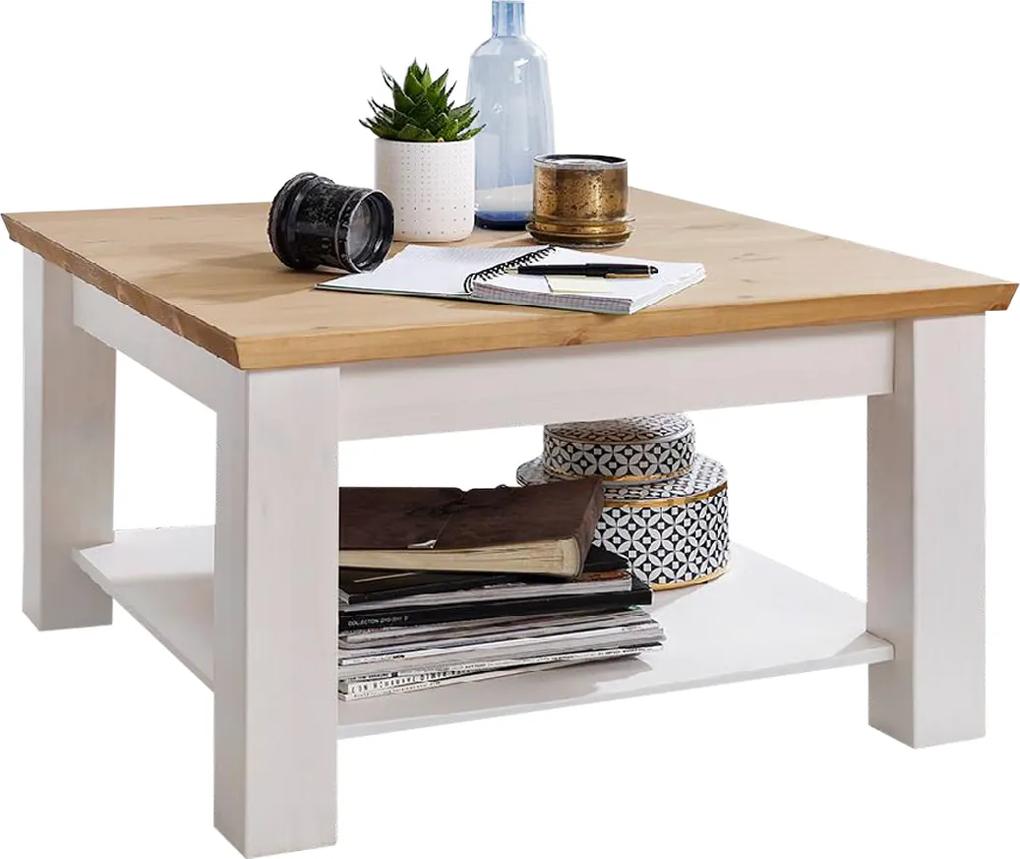 Bílý nábytek Konferenční stolek Marone - malý, dekor bílá-dřevo, masiv, borovice