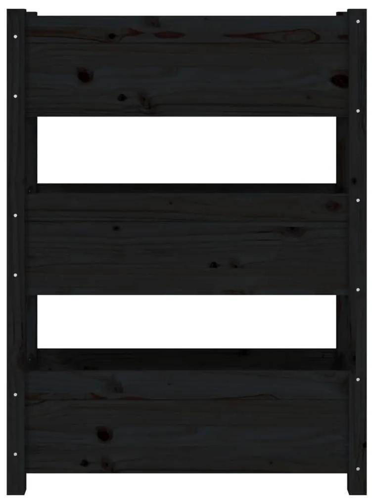 Truhlík černý 77 x 25 x 104,5 cm masivní borové dřevo,  823938