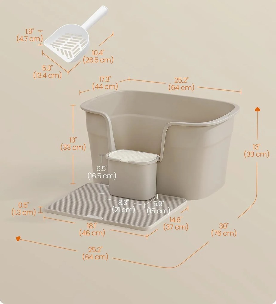 Kočičí toaleta Sofis 64 cm béžová