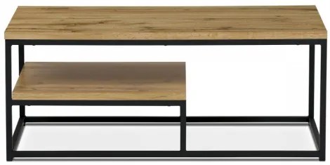 Konferenční stolek s policí 110x60 divoký dub, černý kov AHG-268 OAK