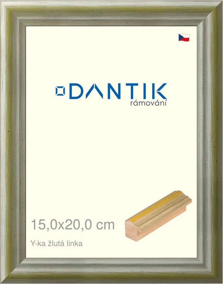 DANTIK rámeček 15x20 | Y-ka žlutá linka (Sklo Čiré)