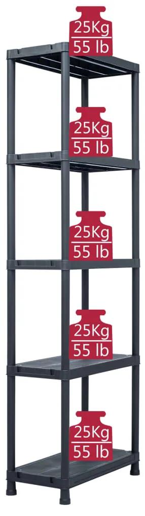 Skladový regál Souci - černý - 125 kg | 60x30x180 cm