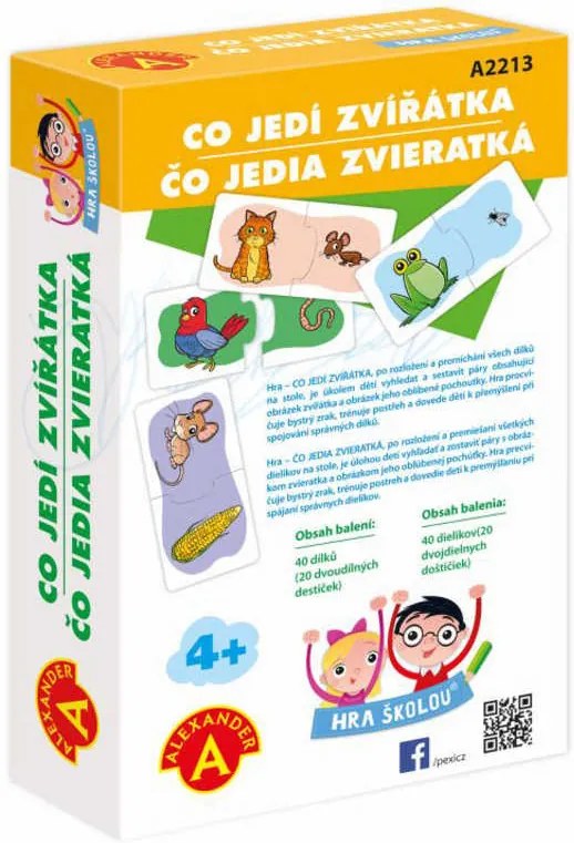 ALEXANDER Hra školou Co jedí zvířátka naučná hra v krabici pxa2213