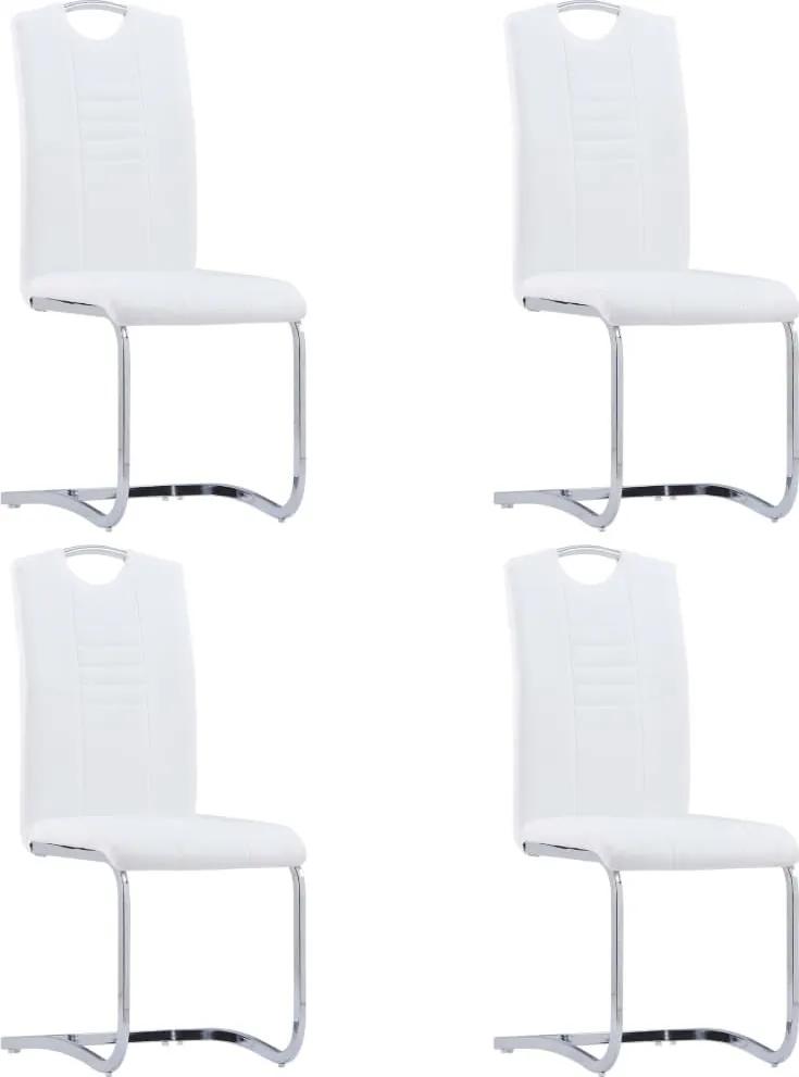 vidaXL Konzolové jídelní židle 4 ks umělá kůže [281772] Barva: Bílá