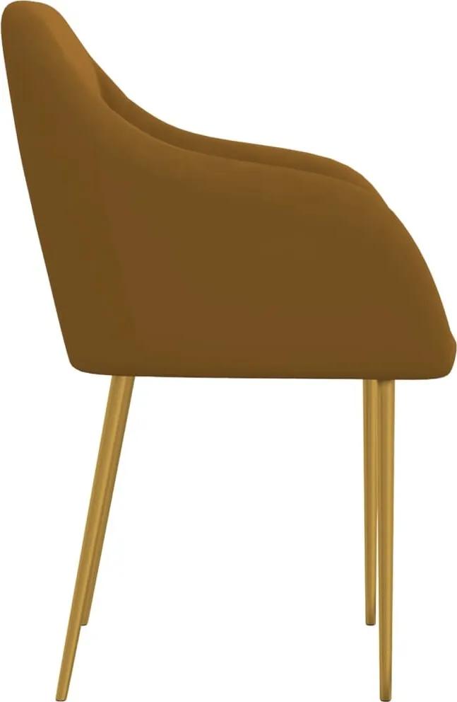 vidaXL Jídelní židle 2 ks samet [330654] Barva: Hnědá