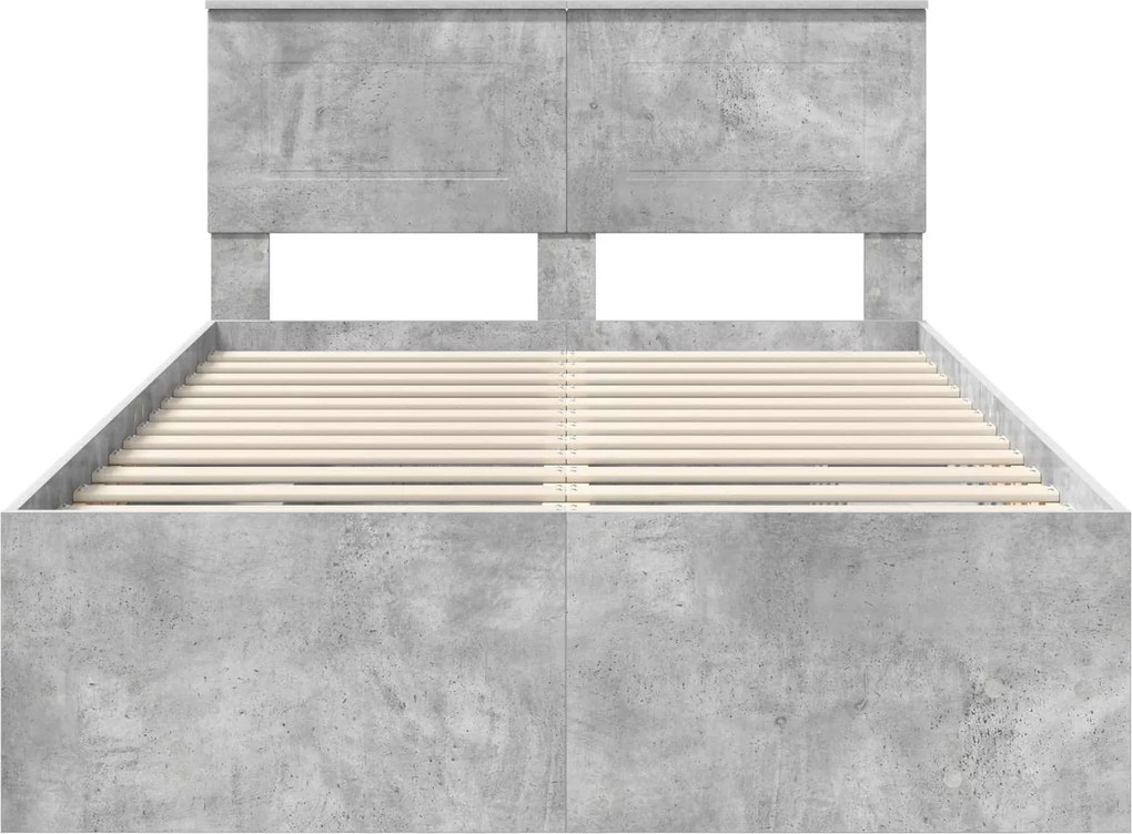 Rám postele s čelo Betonově šedá 120 x 123 cm Kompozitní dřevo 3408868
