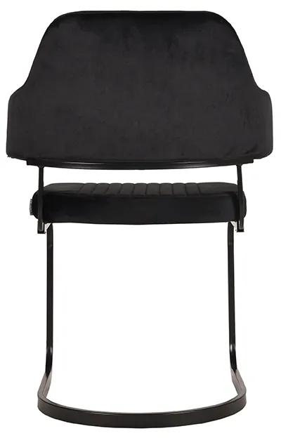 LABEL51 Černá sametová jídelní židle Hagen