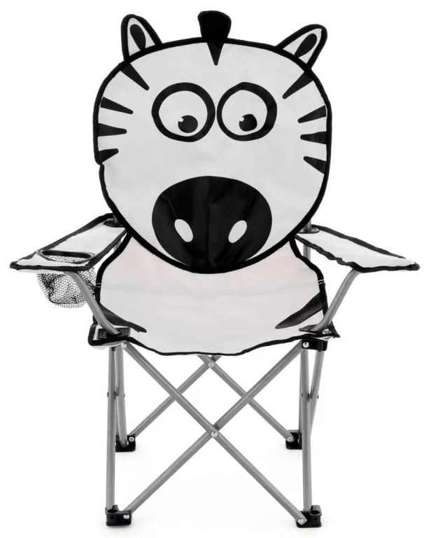 Divero Dětská skládací kempingová židle - motiv zebra