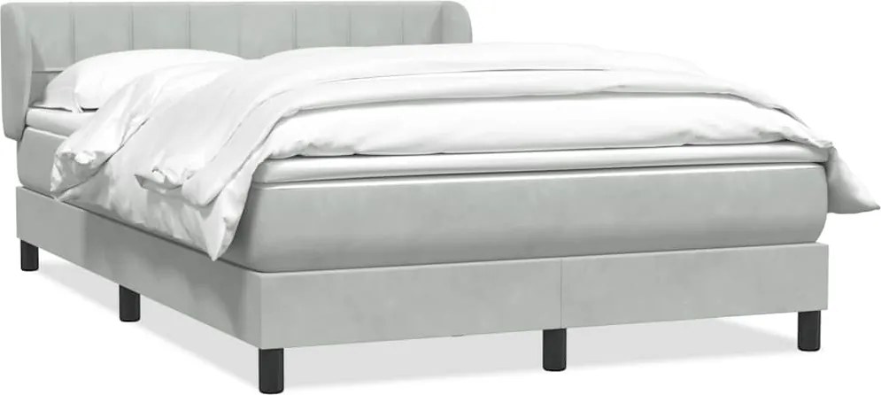 Box spring postel s matrací světle šedá 160x210 cm samet 3317529
